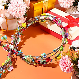 Yunsailing 64 Pcs Light up Flower Headband LED Hair Crown Girl Headpiece Luminous Tiara Glowing Floral Headdress(Classic)