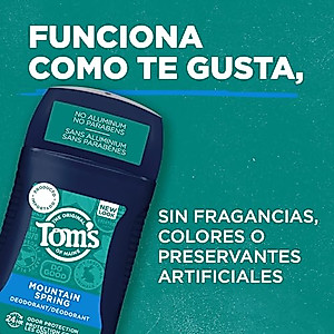 Tom's of Maine Long-Lasting Aluminum-Free Natural Deodorant for Men, Mountain Spring, 2.8 oz. (Packaging May Vary)