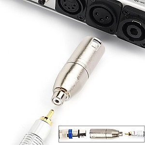 tisino Female RCA to XLR Male Adapter, XLR to RCA Converter Gender Changer Audio Coupler Connector - 2 Pack
