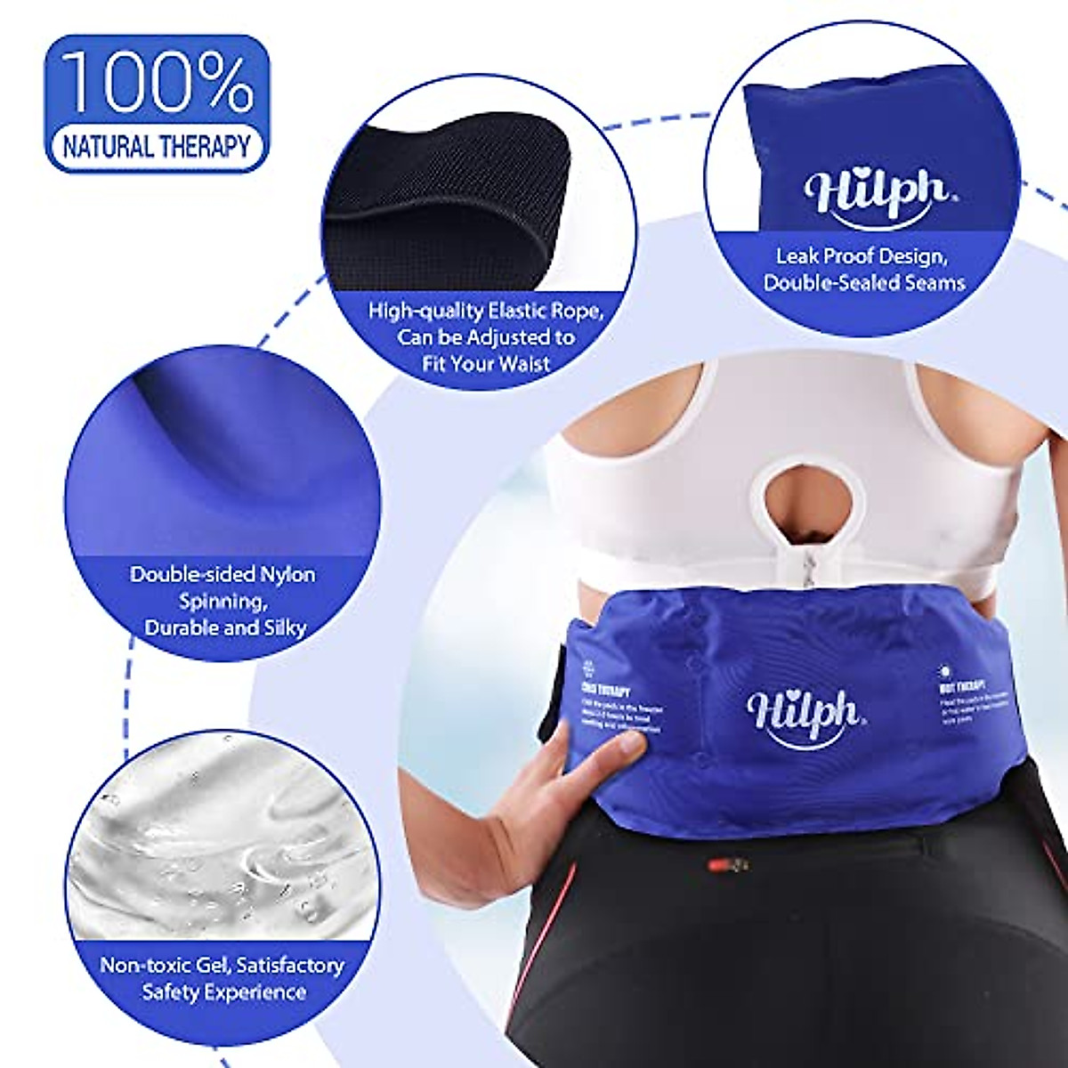 Hilph Bundle of Jaw Ice Pack with 4 Nylon Gel Pack + Back Ice Pack