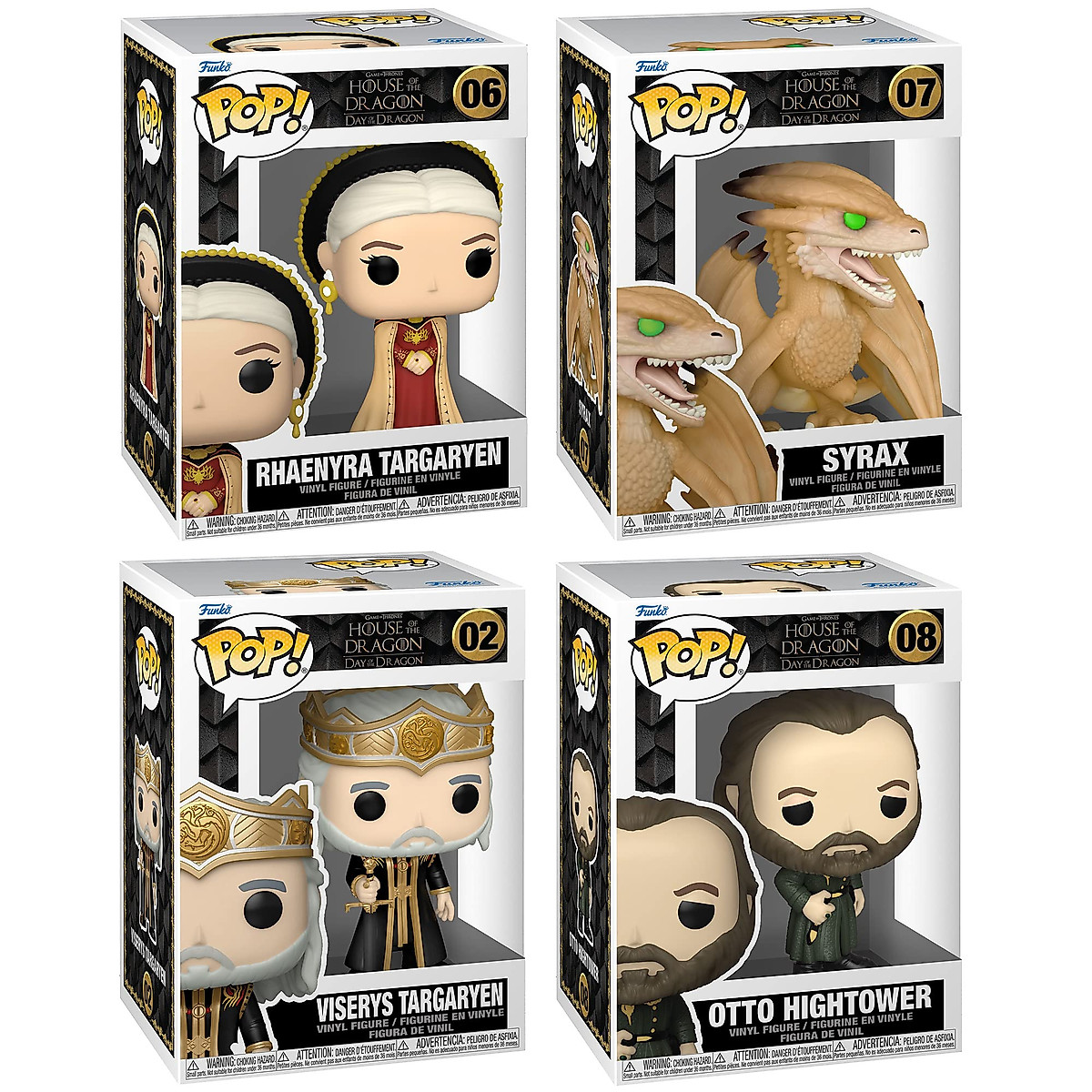Funko POP! TV: House of The Dragon- Syrax Rhaenyra Targaryen Viserys Targaryen and Otto Hightower
