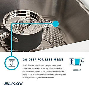 Elkay Lustertone ELUH311810 Equal Double Bowl Undermount Stainless Steel Kitchen Sink