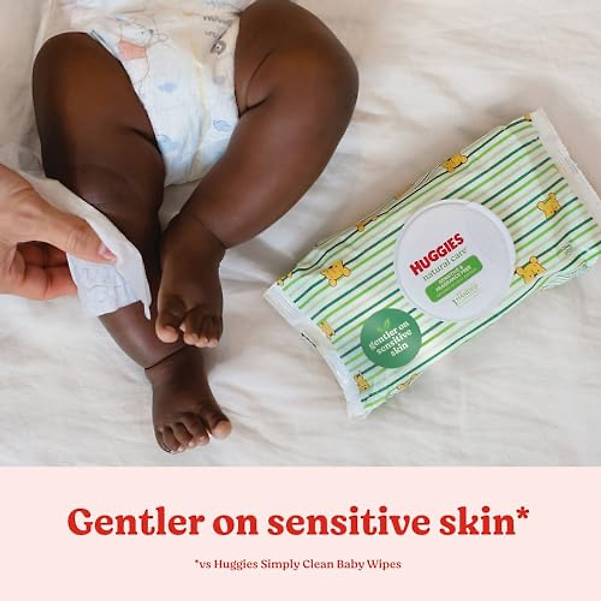 Huggies Natural Care Sensitive Baby Wipes, Unscented, Hypoallergenic, 99% Purified Water, 2 Refill Packs (352 Wipes Total)