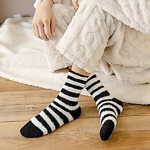 YSense 6 Pairs Mens Fuzzy Socks Winter Slipper Fleece Socks Men