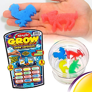 Ja-Ru Magic Grow Capsules, (3 Packs Assorted). Water Growing Animals Capsules. Great Party Favor Kids Toy. Bath Toys for Kids. Fidget Stem Toys. Plus 1 Sticker 305-3s