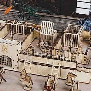 DND Dungeon Prison Cage Miniatures Set of 3 Wood Dice Jails 28mm Fantasy Terrain for Dungeons & Dragons, Warhammer, Pathfinder and Tabletop RPG