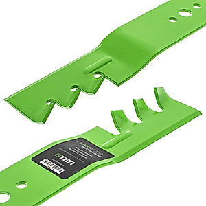 8TEN LawnRAZOR Mower Blade for AYP Husqvarna 20 inch Decks 850972 145106 532850972 532145106 (Toothed Mulching) 2 Pack