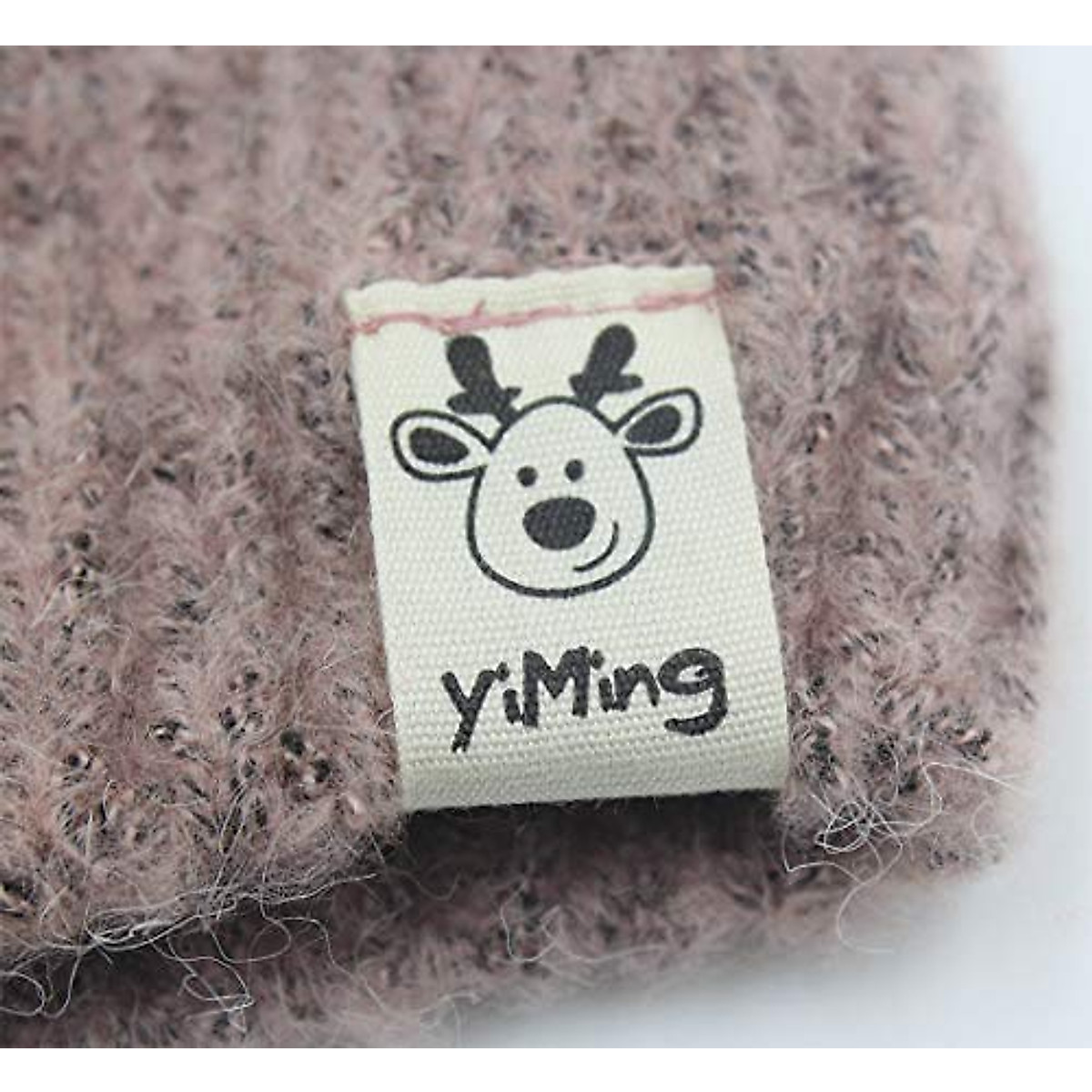 Cute Reindeer Antlers Baby Beanie Soft Warm Crochet Knitted Hat for Toddler Girls Boys Pink