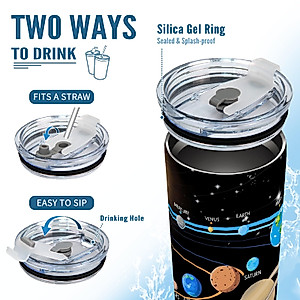 QWEUIOP 20oz Insulated Travel Coffee Mug Outer Space Solar System Mars Earth Stainless Steel Tumbler with Lid Double Wall Vacuum Coffee Cup For Hot and Cold Drinks 13692