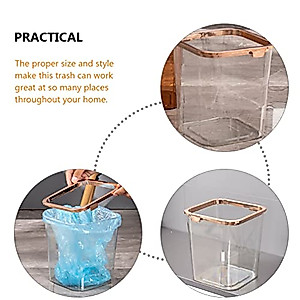 iplusmile Clear Acrylic Trash Can Square Wastebasket Large Garbage Bin Decorative Rubbish Can Wastepaper Container Bin for Bedroom Home Office