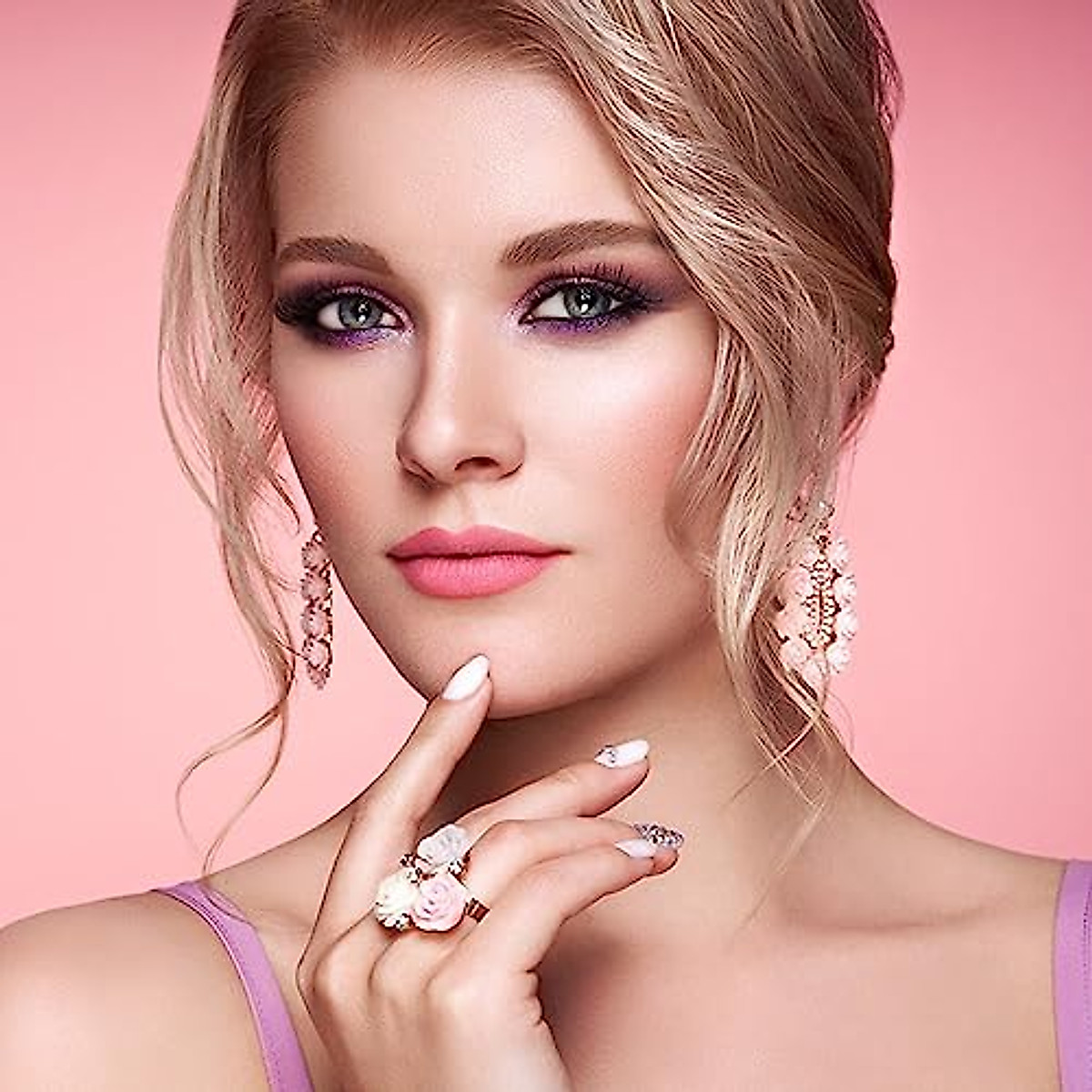 RTKHFZE Press on Nails Long,Almond Fake Nails Black White French Tip False Nails Matte Artificial Acrylic Nails Stiletto Full Cover Glue on Nails Stick on Nails for Women Manicure