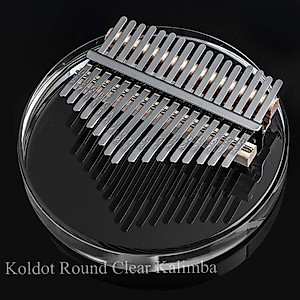 Koldot Kalimba Thumb Piano 17 Key Solid Finger Piano Clear Body Cute Crystal Acrylic Kalimba With Hard Case Gifts for Kids Adult Beginners with Tuning Hammer