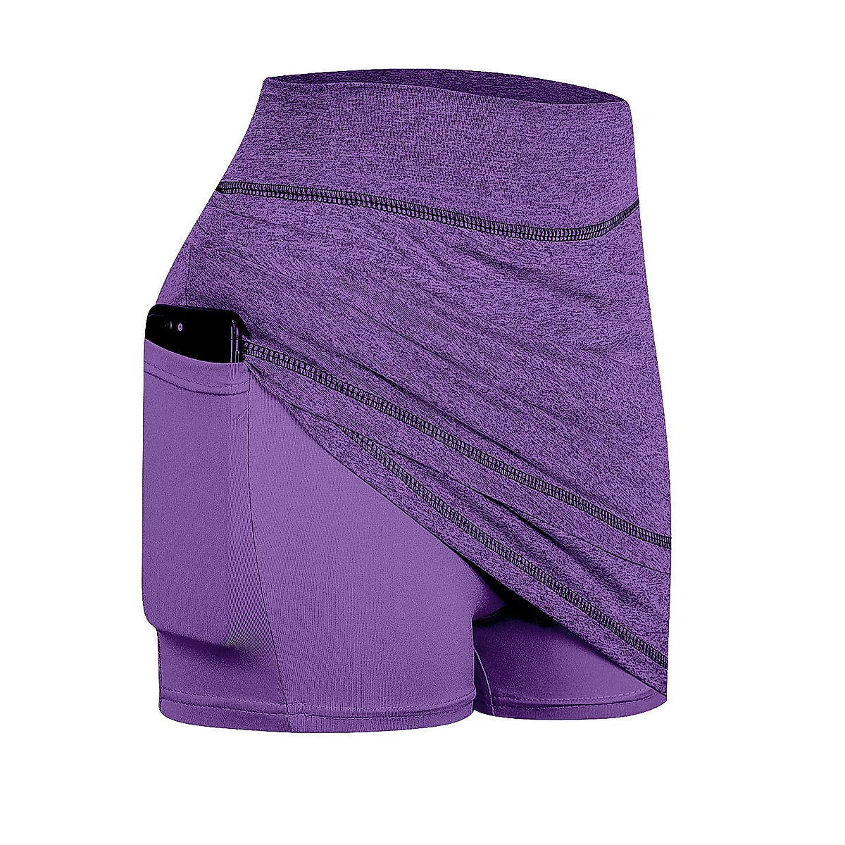 MOQIVGI Womens Golf Skirt High Waist Knee Length Casual Summer Dressy Trendy Cute Athletic Skorts Skirts with Pockets Shorts Sports Clothing Purple Medium