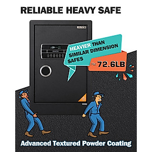 JINXNOBI Large Safe Box ,4.2 Cubic Feet Home Safe Box with Fireproof Waterproof 27.6in Security Big Safe with Electronic Keypad Digital Lock for Office Hotel