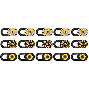 SOLUSTRE 15 pcs Camera Cover tableta Tablet Laptop Cartoon Slides Sunflower Printed Lens Cover Webcam Cover Slide Cartoon Webcam Cover Privacy Lens Cover Computer Lens Cover Desktop abs