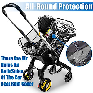Car Seat Rain Cover,Food Grade EVA,Universal Baby Stroller Accessory for Infant Car Seat Stroller,Waterproof, Windproof Protection,Protect from Dust Snow