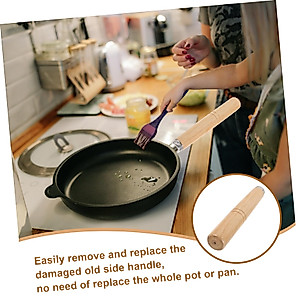 Yardenfun Saucepan Handle Stockpots Handle Cookware Handle Frying Pan Handle Wok Handle Replacement Pan Handle Pot Side Handle Fry Pot Grip Handle Pan Handles Wood Pot Handle Universal