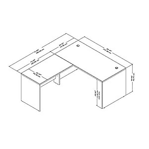 Bush Business Furniture Studio C L Shaped Desk with Return, 60W x 30D, Platinum Gray