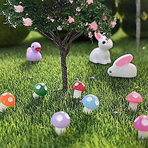 MOADMOPB 140 pcs Tiny Mushrooms Mini Mushroom Miniature Figurines Fairy Garden Mushroom Indoor Outdoor Mushroom Statue Decor Mushroom Decoration for Fairy Garden Miniature Moss Landscape (B)
