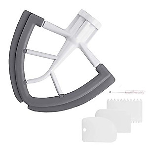 Flex Edge Beater for KitchenAid Mixer, 4.5-5 Quart Flat Beater Paddle with Scraper, 4.5-5 QT Tilt-Head Flex Attachment