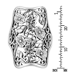 AeraVida Vintage Vine Filigree 925 Sterling Silver Thumb Ring | Antique Statement Ring | 27x29mm (8)