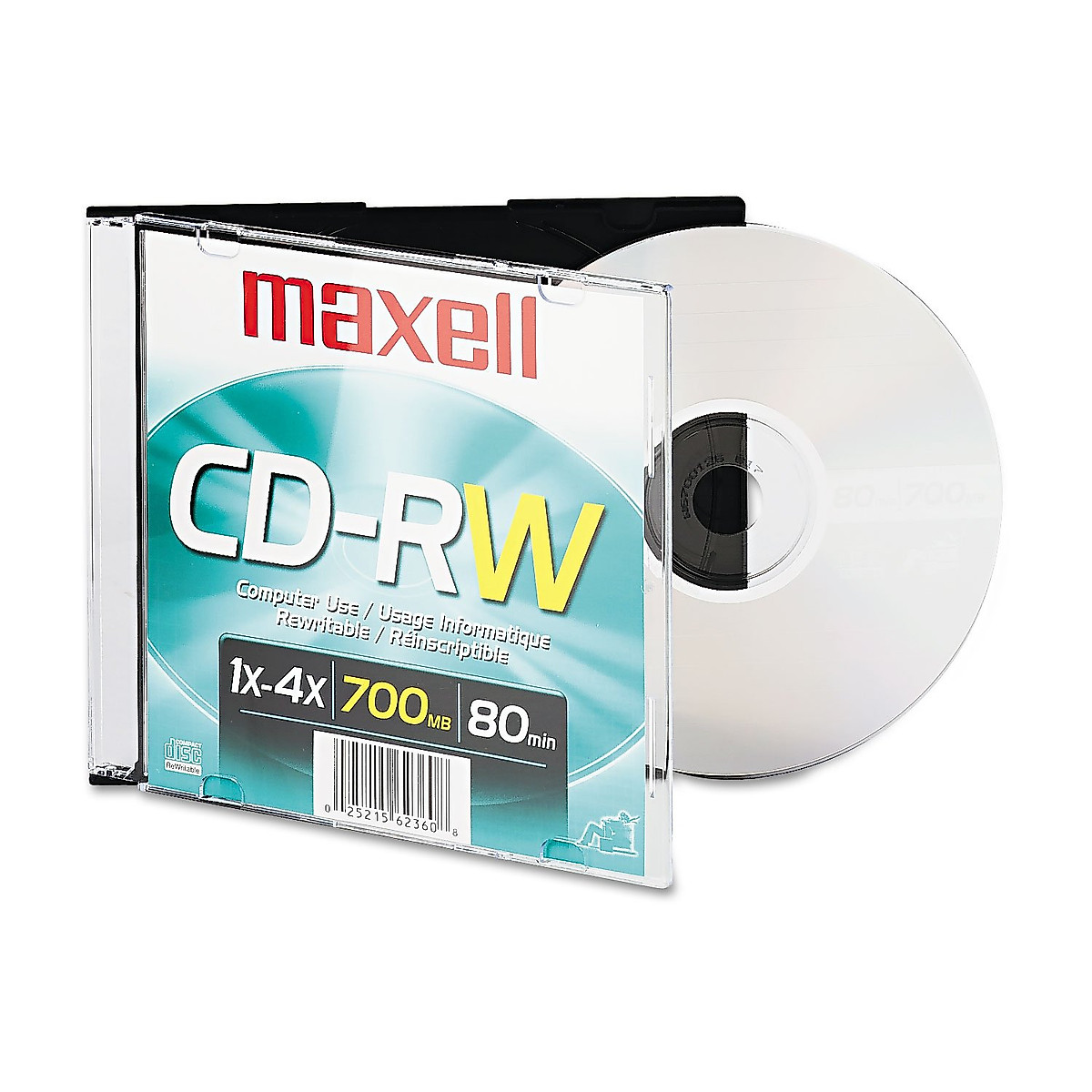 Maxell CD-RW 700MB Slim Case 80 Minutes DVD Storage Case (630010)