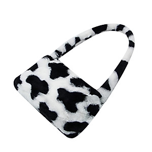 Girls Women Shoulder Clutch Purse Underarm Bag Fluffy Fuzzy Faux Fur Mini Cute Tote Handbag