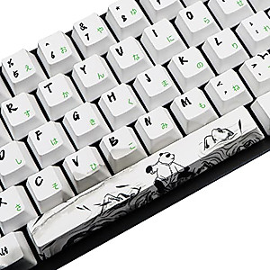 MOLGRIA Keycaps 71 Set Ink Panda for 71 64 61 Keys Keyboard, Custom PBT OEM Profile Key Caps with Japnanese Font for Cherry MX Gateron Khail Switches 60 Percent Gaming Keyboard
