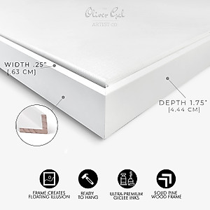 The Oliver Gal Artist Co. Nautical and Coastal Contemporary White Frame Canvas Wall Art Gold Coral Fan Living Room Bedroom and Bathroom Home Decor 45 in x 30 in White and Gold