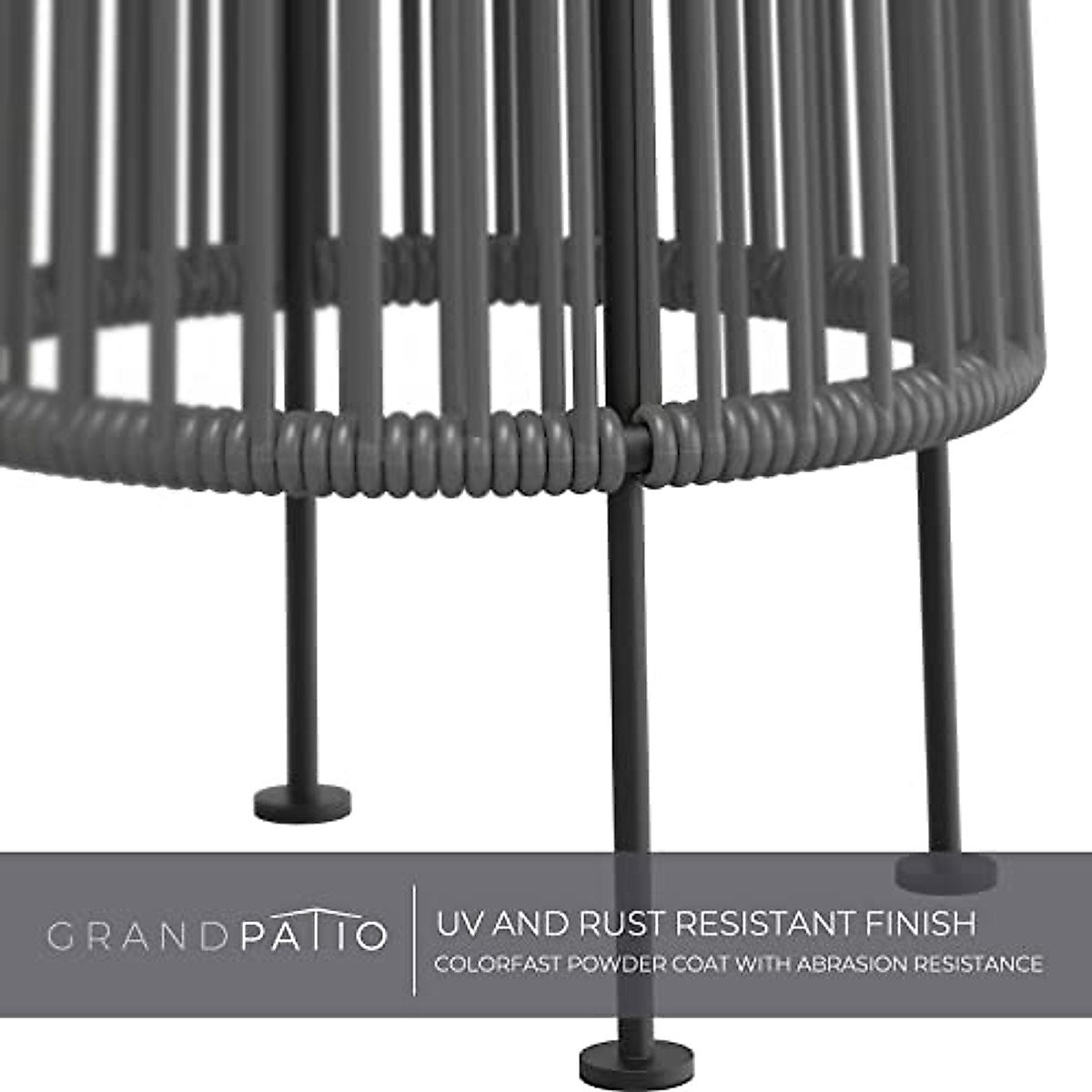 Grand patio Outdoor Solar Floor Lamp Resin Wicker Solar Light Outdoor Waterproof for Yard, Garden, Pathway, Deck, Gordes 2 Pack, Grey