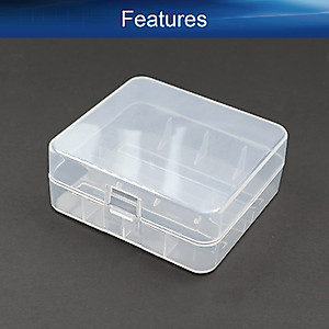 Bettomshin Battery Storage Case Holder Transparent for 26650 Model Battery 2 Capacity 5Pcs