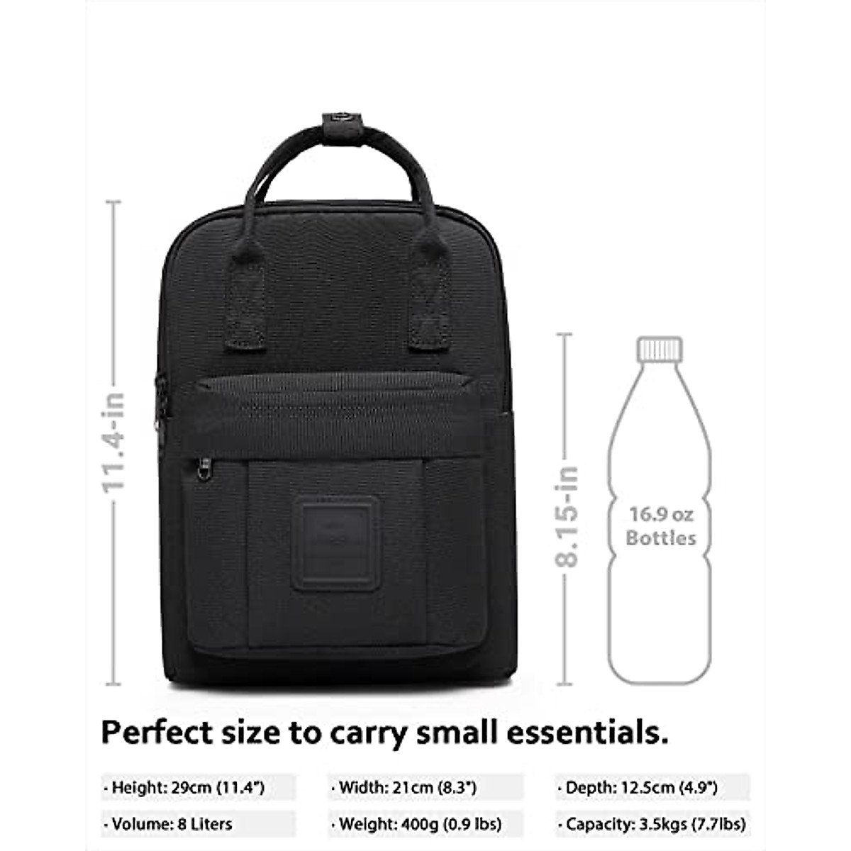 HotStyle BESTIE Mini Backpack Purse Small Bag with Multiple Pockets, Little Size Cute for Day Tirp, Travel & Everyday, Black