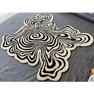 RugTex Arts Area Rug - 8' x 8' Irregular, Multi Traditional Irregular Design,Unique Carpet,Handmade Wool, for The Living Room, Bedroom, Dining Room & Home Décor