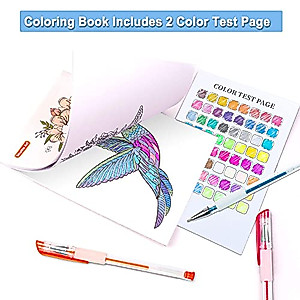 Shuttle Art Gel Pens, 130 Colors Gel Pen with 1 Coloring Book in Travel Case for Adults Coloring Books Drawing Crafts Scrapbooking Journaling