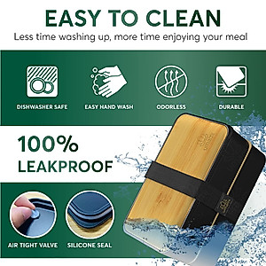 Umami Bento Lunch box Bundle, Bento Box for Adults w/Utensils, 40 oz & 32 oz, Cute Stainless Steel Lunch Container that is Microwave-Safe Great for Meal Prep