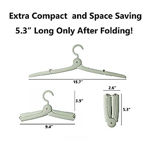 4pcs Upgraded Folding Hanger Space Saving Plastic Pants Hanger Portable Clothes Coat Hangers for Travel Camping Drying Rack (4pcs Pack)