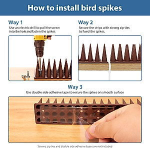 Bird Spikes, 30 Pack Bird Squirrel Raccoon Pigeon Cat Animal Deterrent Spikes for Outside Anti Bird Defender Spikes Outdoor to Keep Birds Away