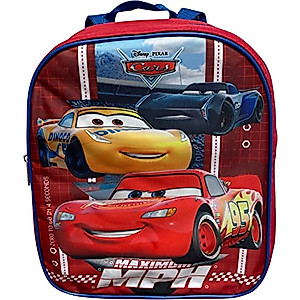 Ruz Cars Lightning McQueen Toddle Boy 12 Inch Mini Backpack (Red-Blue)