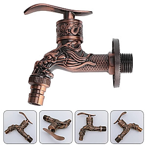 Yardwe Retro Faucet Vintage Wall Water Faucet Hose Bib Vintage Kitchen Faucet Basin Water Tap Spigot Sink Water Tap Bathtub Faucet Sink Accessory Dressing Table Zinc Alloy Old Fashioned