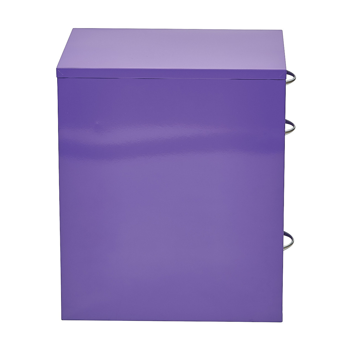 OSP Home Furnishings HPB Heavy Duty 3-Drawer Metal File Cabinet for Standard Files and Office Supplies, Purple Finish