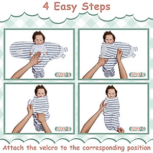 Ramede 6 Pack Baby Swaddle Blanket with Hats Set for 0-3 Months Preemie Newborn Sacks Soft Cotton Wearable for Baby Boy and Girl (Star,0-3 Months)