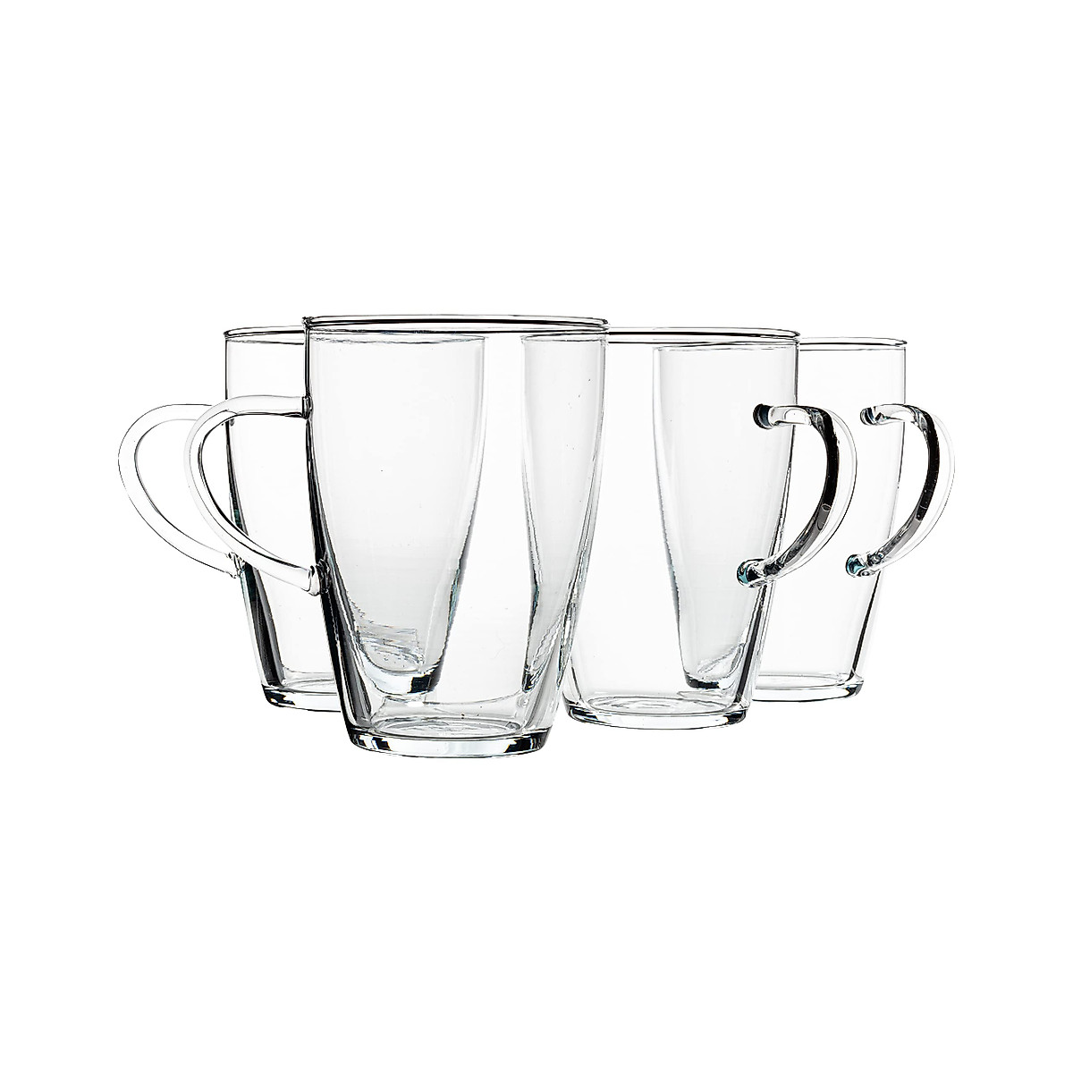 Simax Glass Coffee Mugs, 13.5 Oz Borosilicate Glass Mugs for Hot Beverages, Clear Tea Mug, Mugs for Coffee, Glass Mugs with Handles, Coffee Mug, Clear Coffee Mugs Set of 4