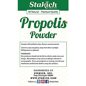 Stakich Bee Propolis Powder - All Natural- 1 Pound (16 Ounce)