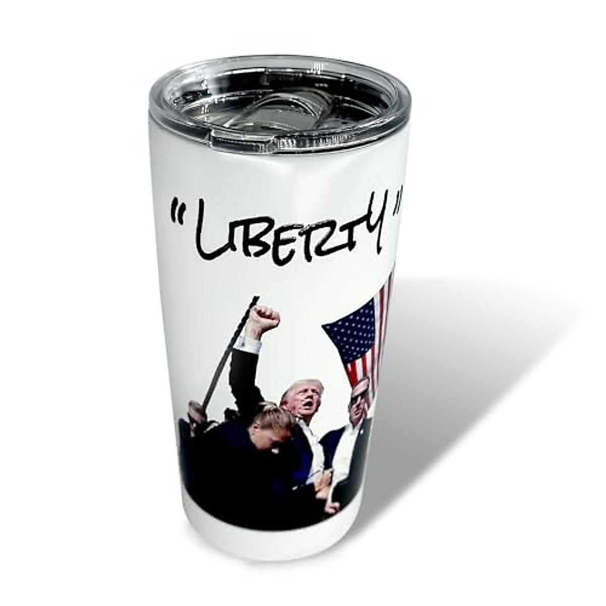 20oz Trump Tumblers - LIBERTY - 3D Printing Trump Stainless Steel Cup White 2024 Trump Insulated Tumbler for Gift Trump Thermal Coffee Mug 304 Stainless Steel Water Bottles for Hot and Cold Drinks