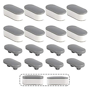8 Pcs Universal Toilet Seat Bumpers, Toilet Lid Rubber Bumpers Replacement Kit with 8 Extra Thickness Pads for Changing Heights, Strong Adhesion Bidet Toilet Bumpers for Home, Hotel, Hospital