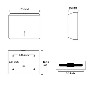 PENGKE Wall Comercial Industrial Paper Towel Dispenser,304 Grade Stainless Steel with Lock Design 250 C-Fold Capacity/300 Multi-Fold Capacity