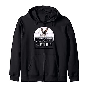 Jack Russell Terrier Dog Modular Synthesizer Keyboard Zip Hoodie