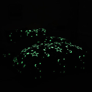 Feelyou Galaxy Glow in The Dark Duvet Cover for Girls Kids Queen Purple Universe Starry Night Bedding Set Super Soft Outer Space Stars Moon Comforter Cover Set Girl Bedroom Glow Decor Bedspread Cover