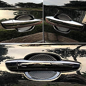 LECART 4PCS Premium Car Door Cup Scratch Protector TPU Carbon Fiber Like 3D Stickers Universal Auto Door Cup Scratch Protection Cover Guard Film for BENZ AUDI JEEP BMW LEXUS FORD BUICK SUV Truck Black