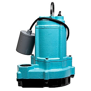 Little Giant RFSN-9 115-Volt, Maximum 13-Amp - 1/2 HP, Pump Down Piggyback Tethered Float Switch for Pond, Sump, Sewage or Effluent Systems, 15-Ft. Cord, Grey, 599117